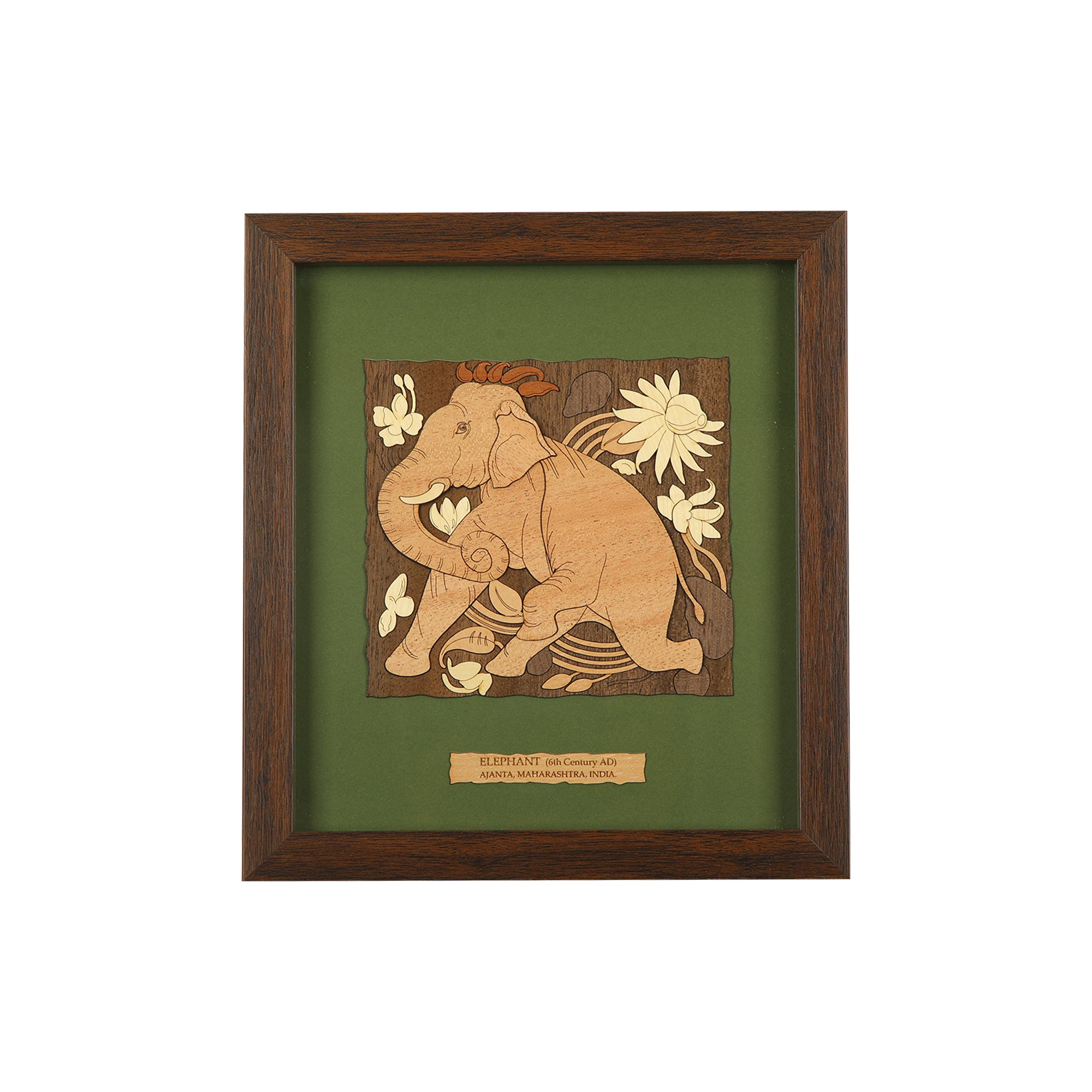 Buy Ajanta Elephant Wooden Carving Frame Online | Ragaarts