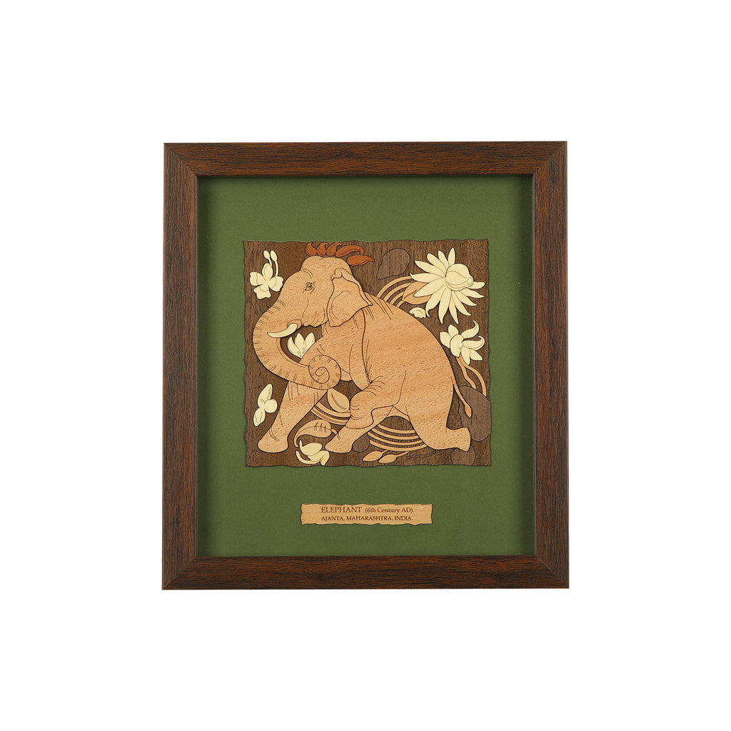Buy Ajanta Elephant Wooden Carving Frame Online | Ragaarts