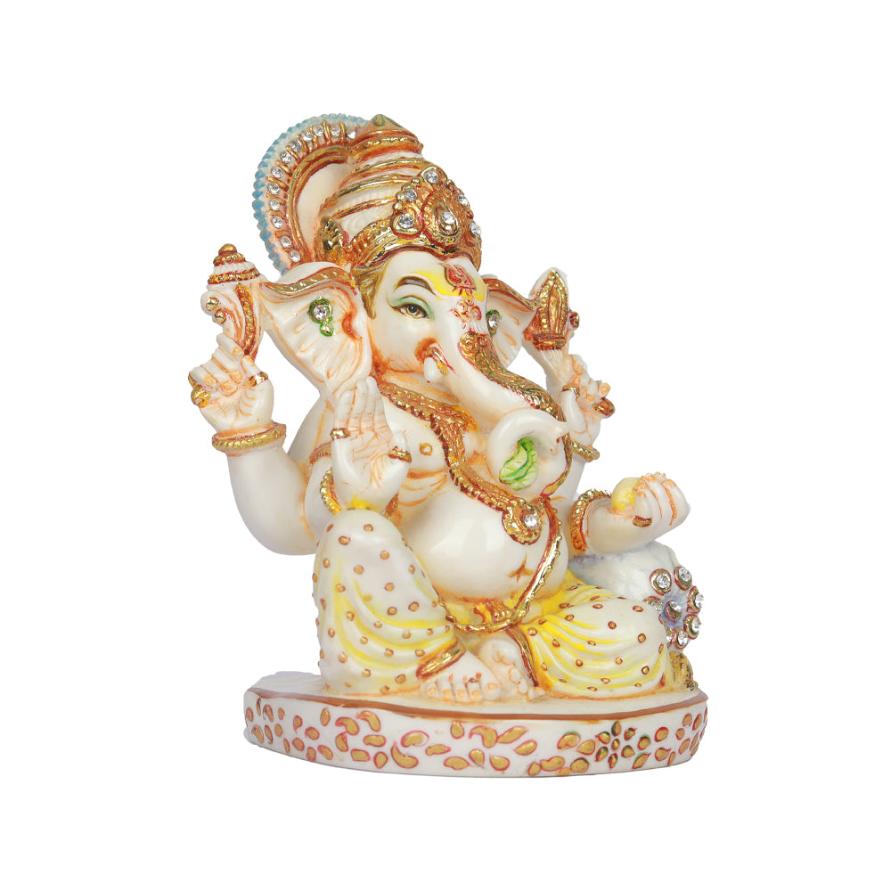 Culture Marble Ganesh Sitting with Masand – Ragaarts