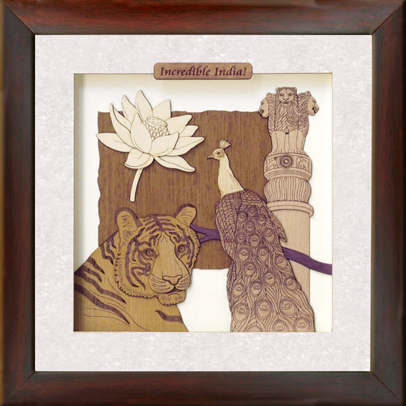 Wooden Carving Frame Indian National Icons – Ragaarts