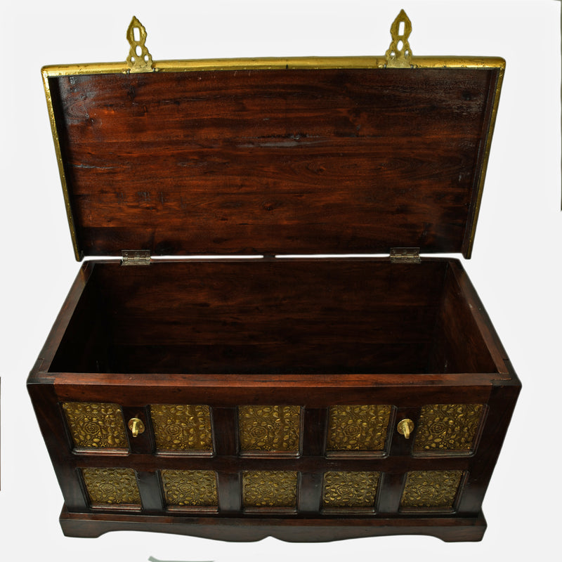 Sheesham Wooden Box With Brass Sheet Work – Ragaarts