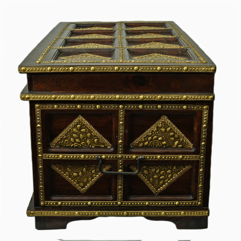 Sheesham Wooden Box With Brass Sheet Work – Ragaarts