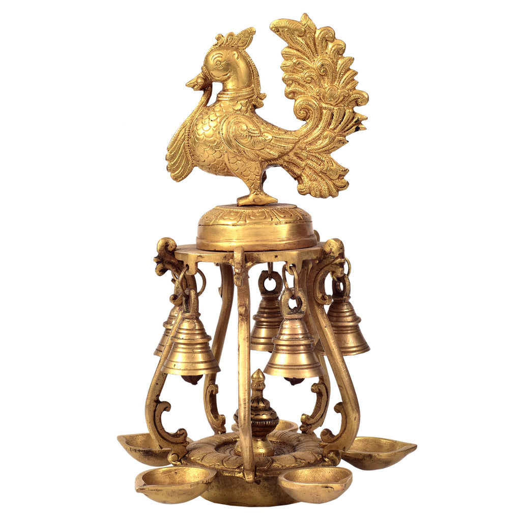 Metal Diya - Brid Design With Bells – Ragaarts