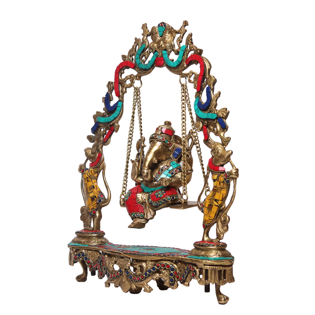 Buy Jhula Ganesha Online | Decorative Ganesh Ji Jula Idols in India ...