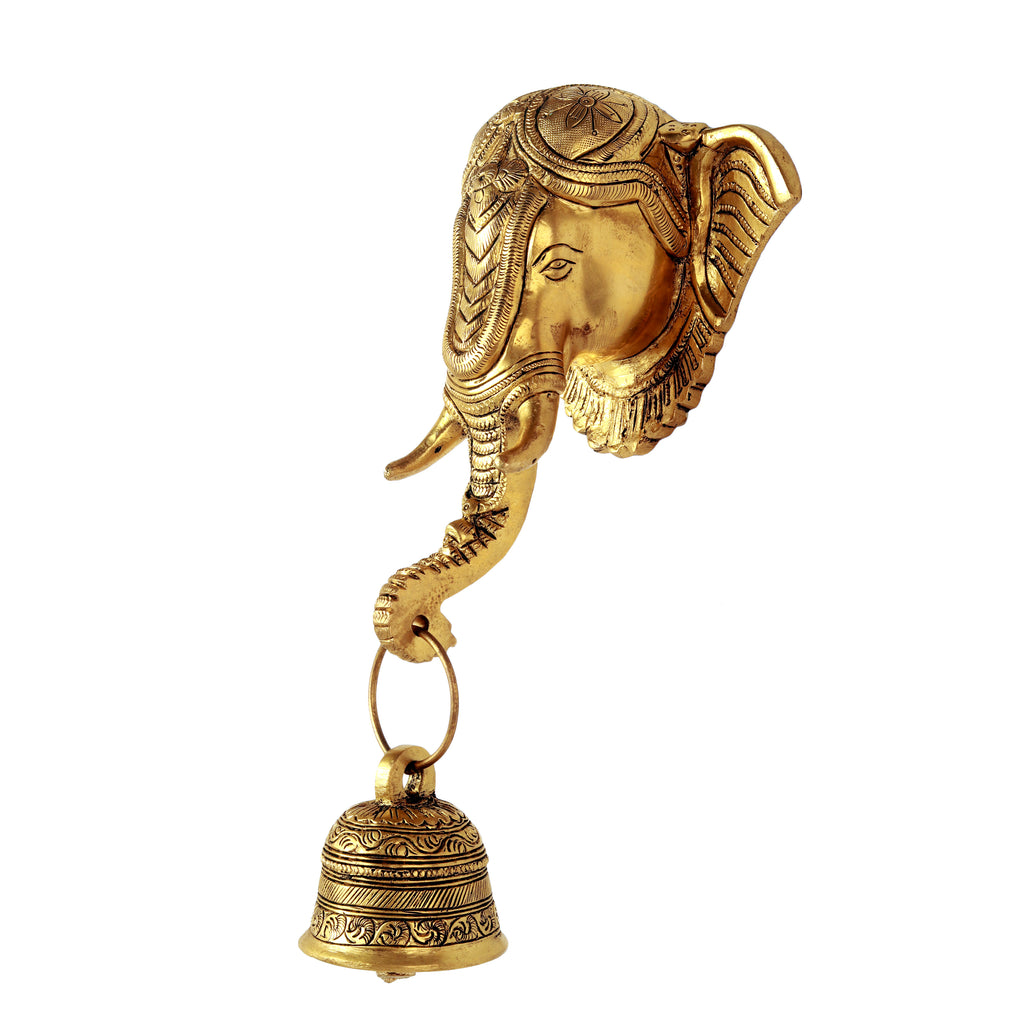 Elephant Wall Decor - Buy Brass Wall Hanging Elephant with Bell at Best ...